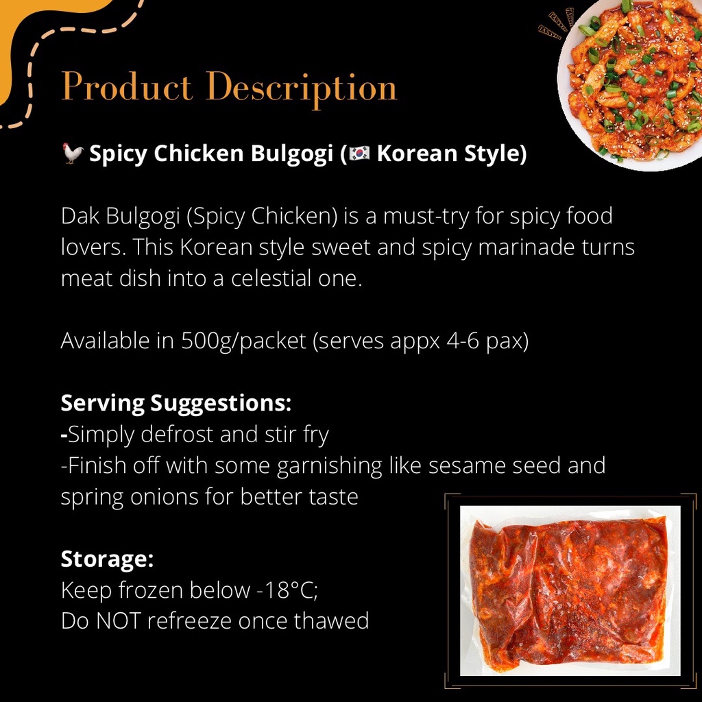 Korean Marinated Meat Series (500G) / Frozen/ Ready to eat/ Meat/ Pork ...