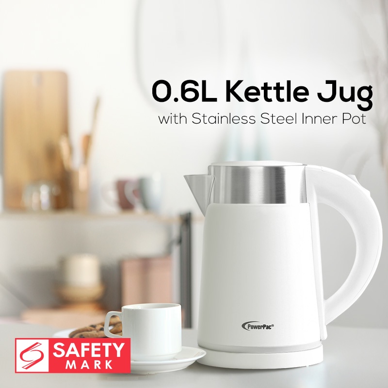 PowerPac Cordless Kettle Jug Kettle 0.6L (PPJ2016) | Shopee Singapore
