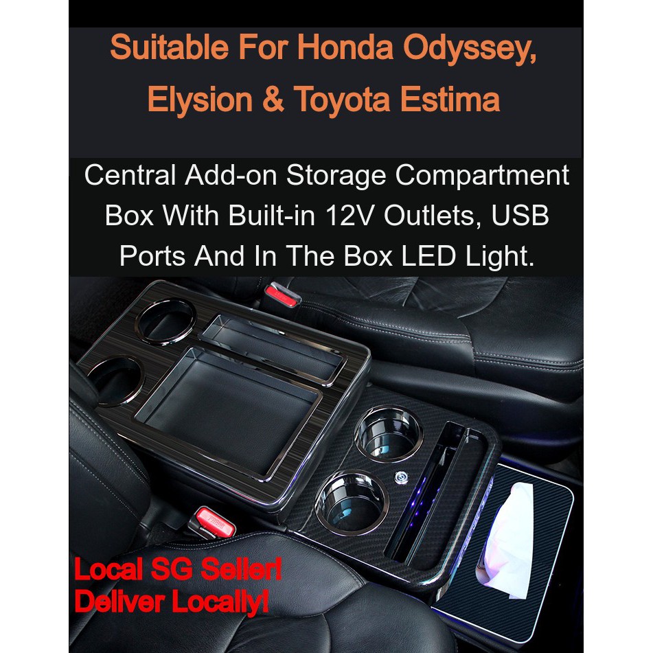 Honda Odyssey Toyota Estima Front Center Console With 2 Dual USB Port 3 ...