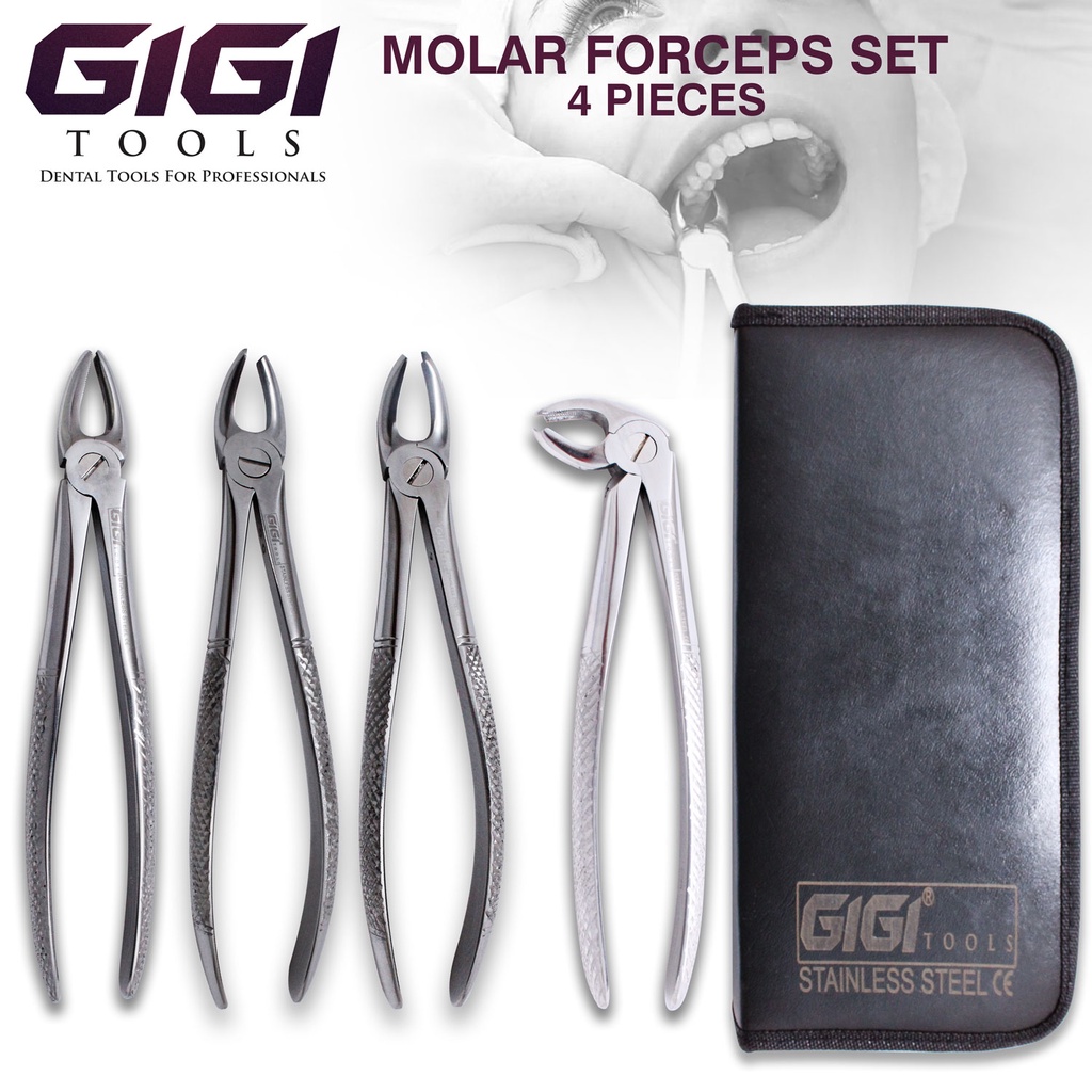 GIGI Tools Dental Forceps Tooth Extractions Molar Forceps Set of 4 FIG ...