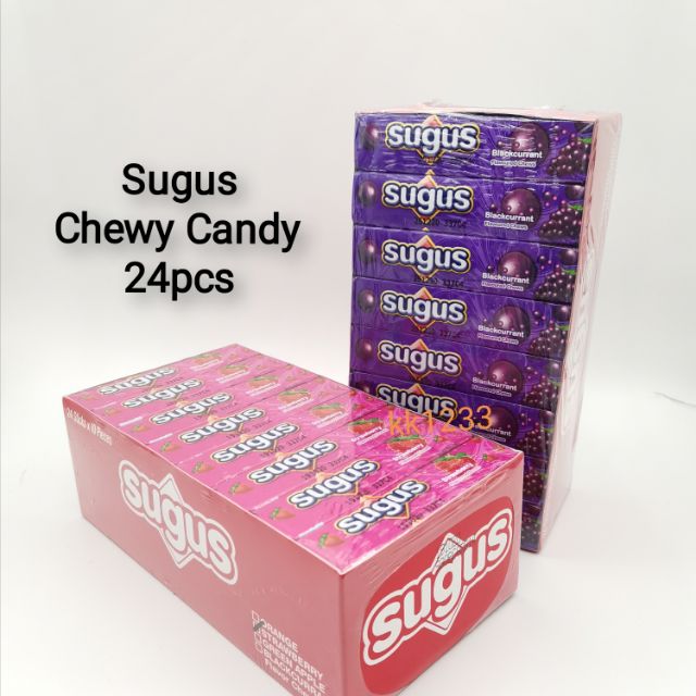 Sugus Chewy Candy Stick 24pcs (Strawberry, Blackcurrant) | Shopee Singapore