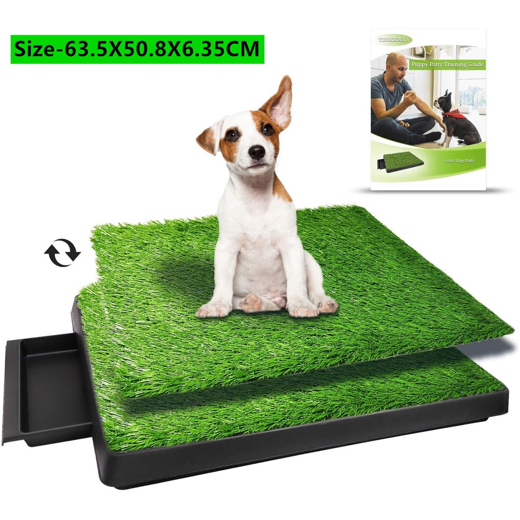 Dog Grass Pad with Tray, Puppy Potty Training Grass, Indoor Dog Potty ...