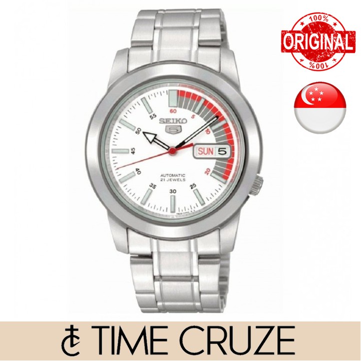 [Time Cruze] Seiko 5 SNKK25 Automatic White Dial With Quarter Speed ...