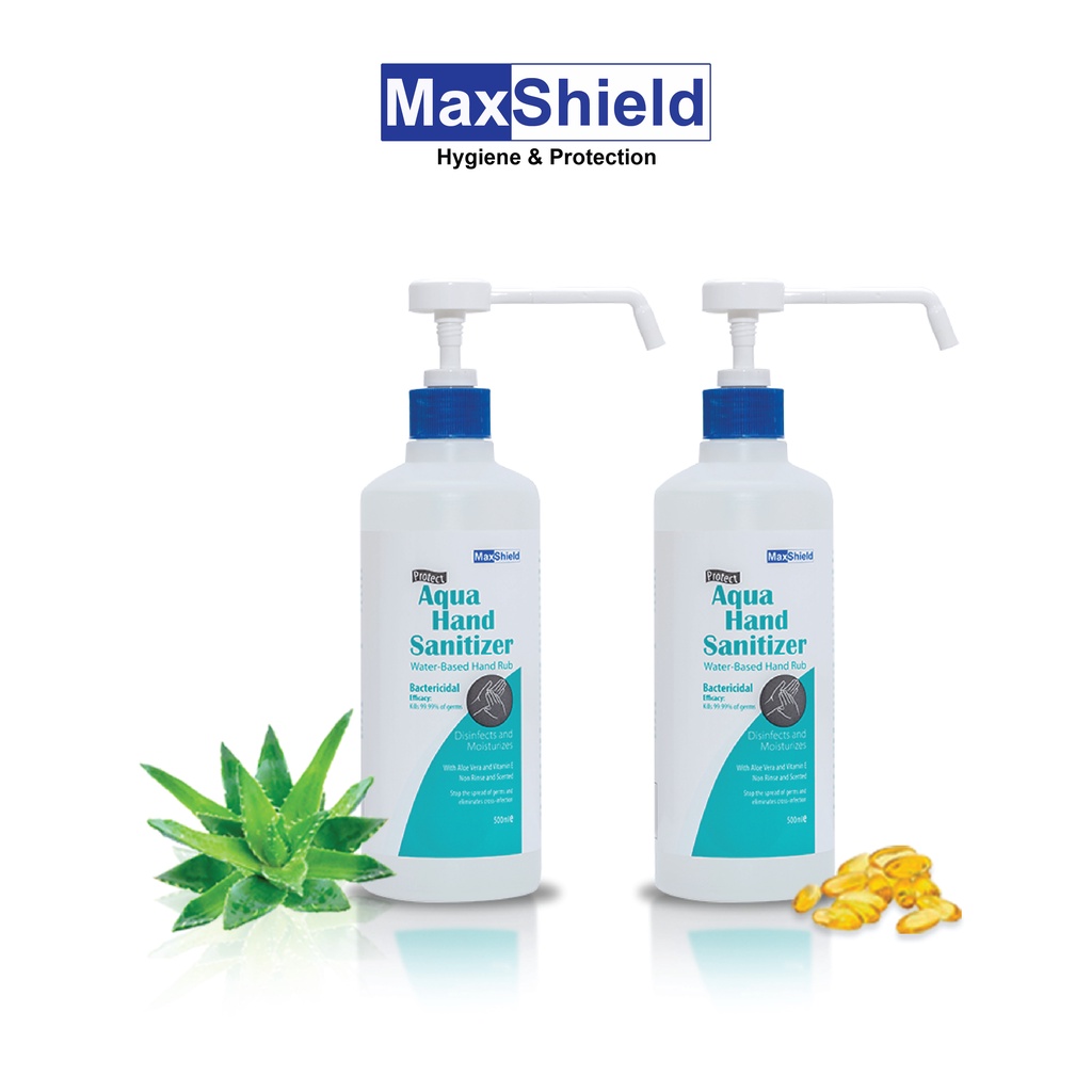 MaxShield Aqua Hand Sanitizer(2x500ml)/Alcohol Free /Kills 99.99% of ...