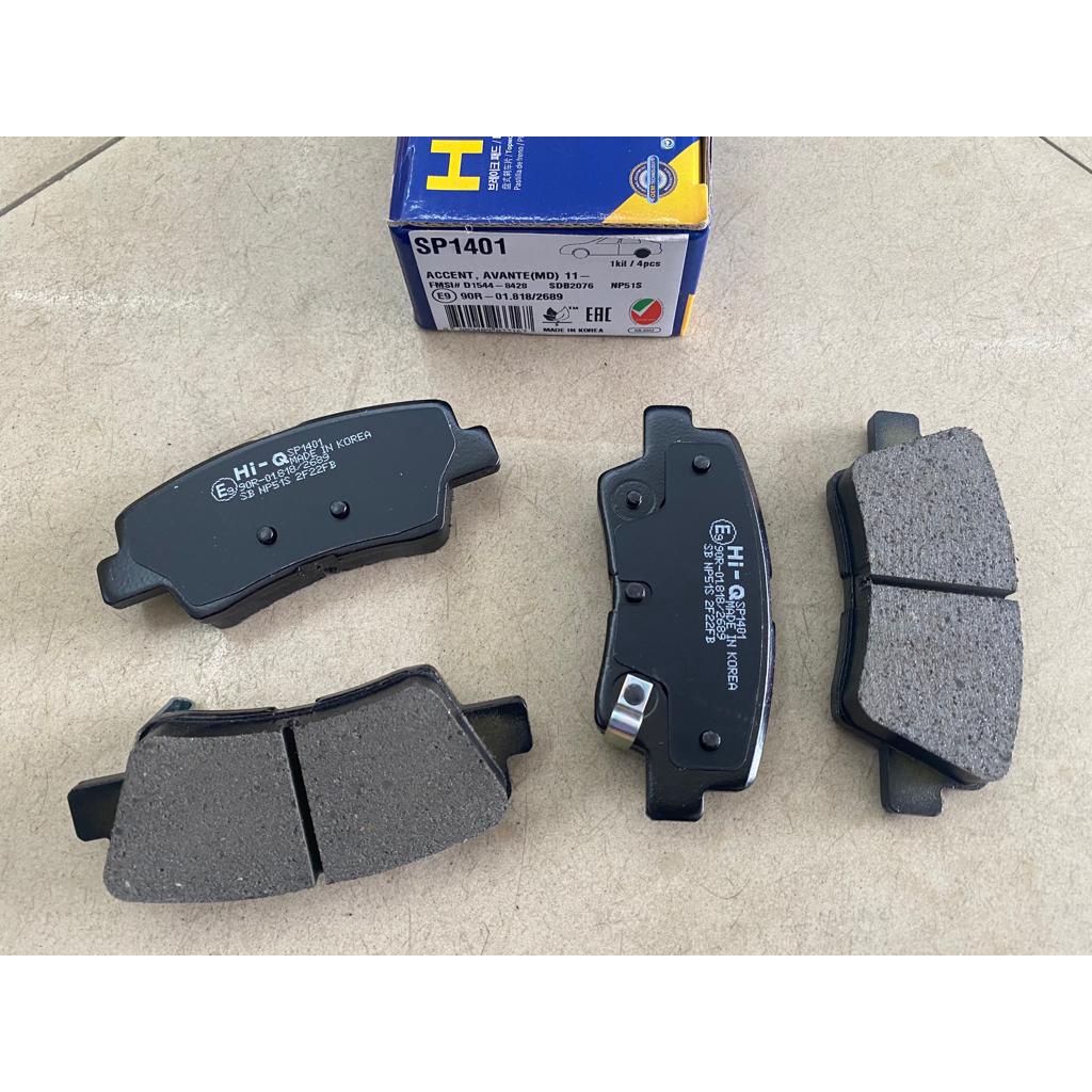 DISC BRAKE PAD REAR SET (KOREA BRAND : SANGSIN HIQ) [SP-1401] HYUNDAI ...