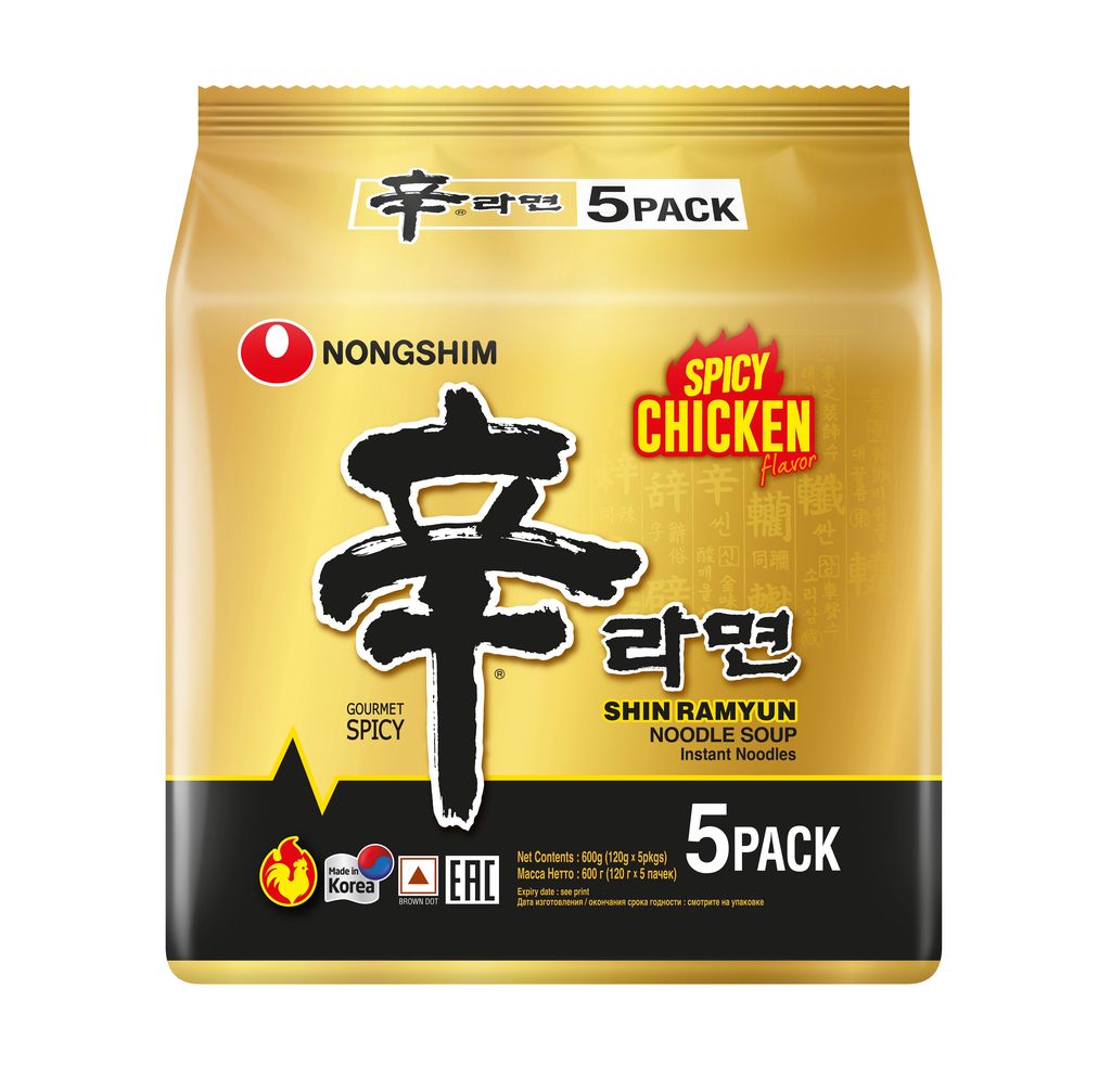 Nongshim Shin Ramyun Spicy Chicken (5 x 120g) | Shopee Singapore
