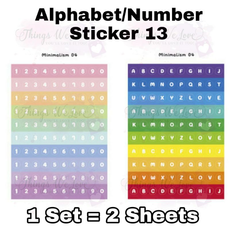 [SG SELLER][FREE SHIPPING] 2 Pcs Set Alphabet Numbers Stickers ...