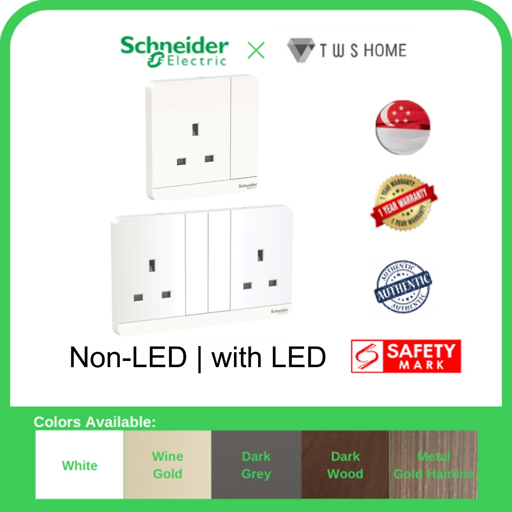 Schneider Electric AvatarOn- 13A 250V Single/ Twin Socket or Blank ...