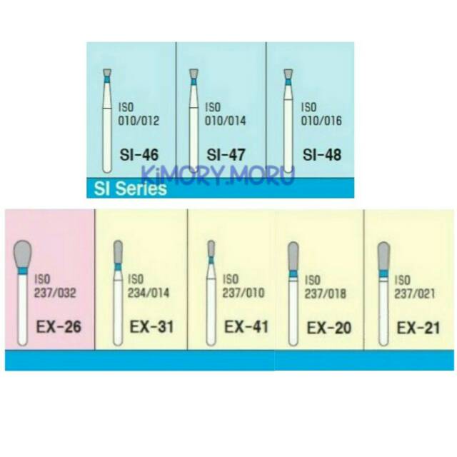 Mani diamond Burs code SI, EX / enlarged cone strip blue | Shopee Singapore