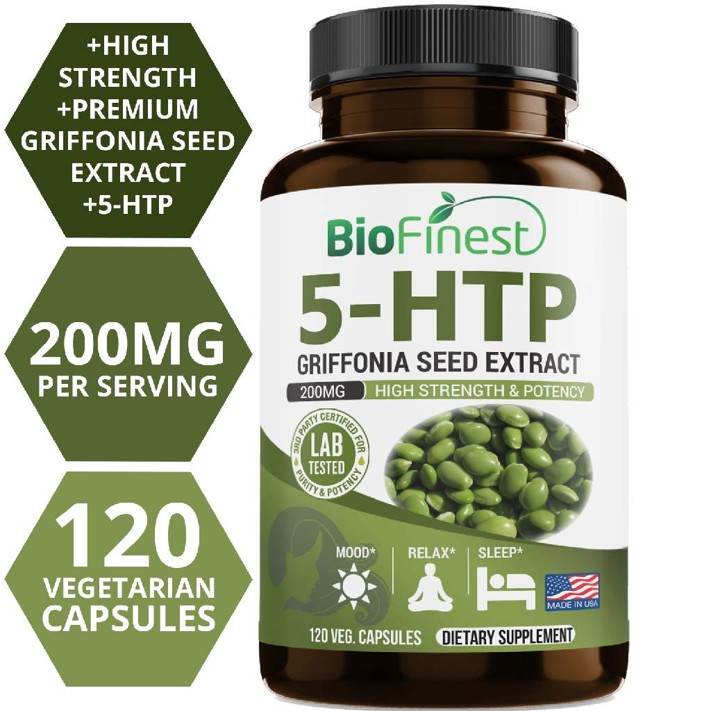 Biofinest 5-HTP 200mg - Griffonia Seed Extract - Supplement (120 Veg ...