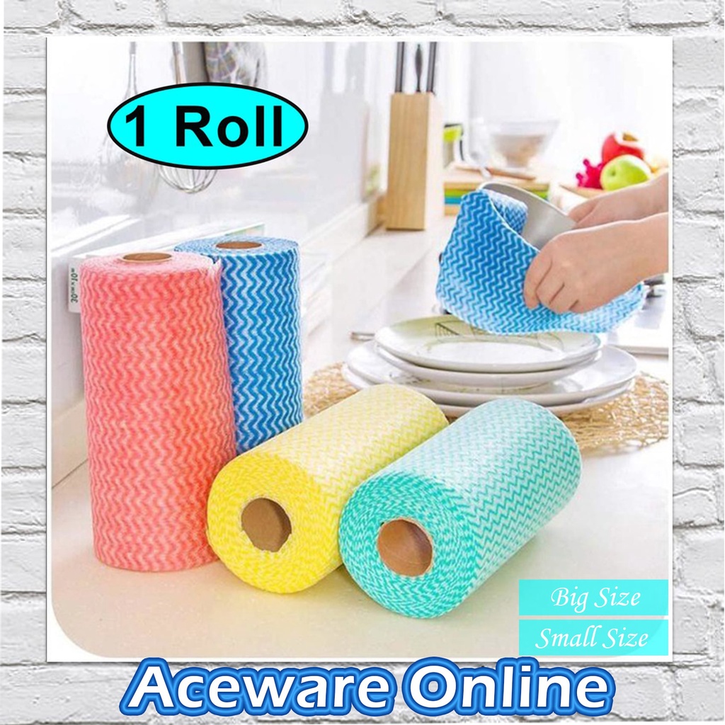 1 ROLL Multipurpose Reusable Washable Disposable Kitchen Rag Roll ...