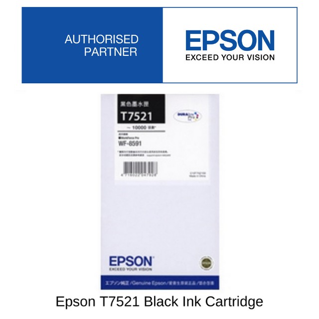 Epson T7521 Black Ink Cartridge T752 752 WF-6091 WF6091 | Shopee Singapore