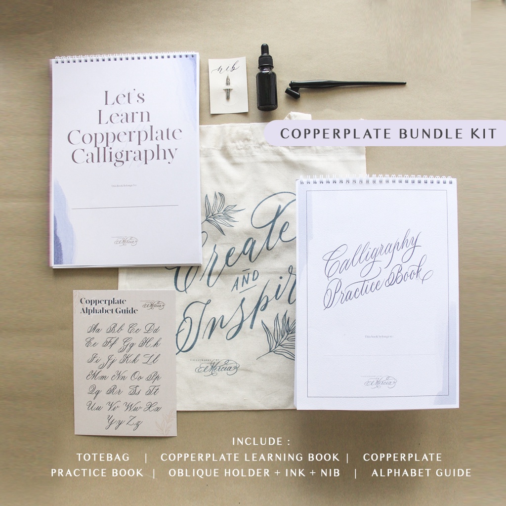 Copperplate Calligraphy Learning Kit Bundle Art DIY Lettering | Shopee ...