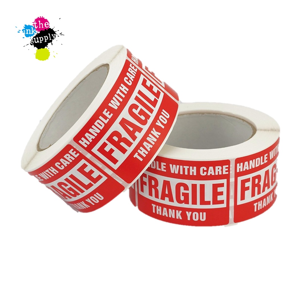 Fragile Sticker Label Roll 500pcs Stickers Roll 2 Sizes For Packaging