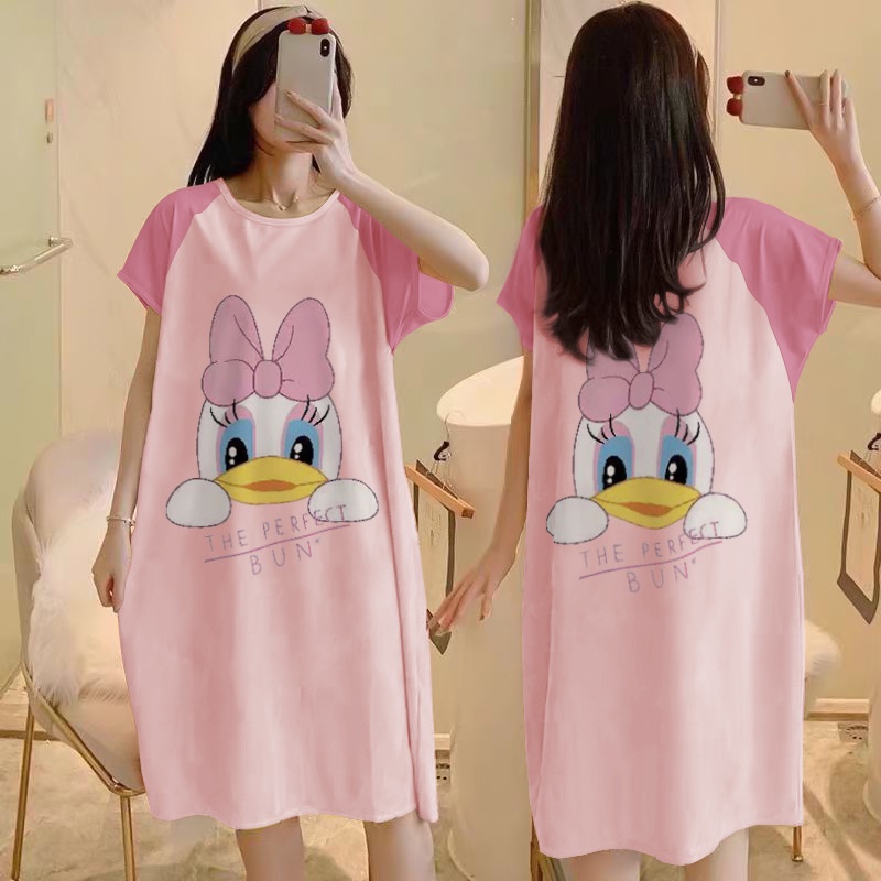 Nightdress Summer Thin Cartoon Women Pyjamas milk silk home service ...