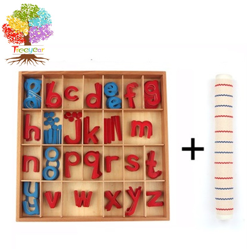 Treeyear Montessori Wooden Movable Alphabet with Box Preschool Spelling ...