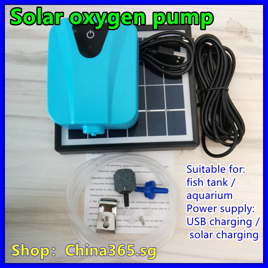 Solar Power Fishbowl Oxygenator Oxygen Pump Fish Jar Tank Airpump Pond ...