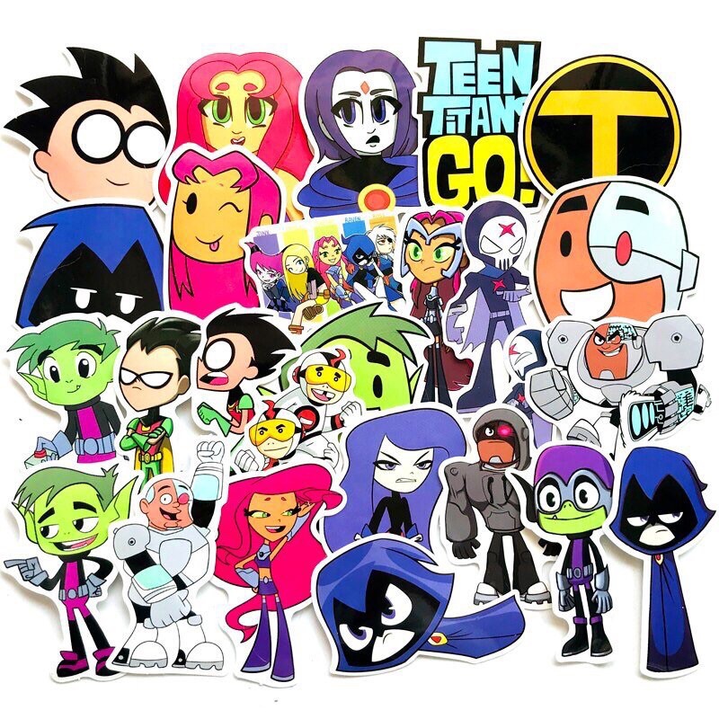 Sticker Teen Titans Go! Set of 30-60 silk pressed decals/Teen Titans Go ...