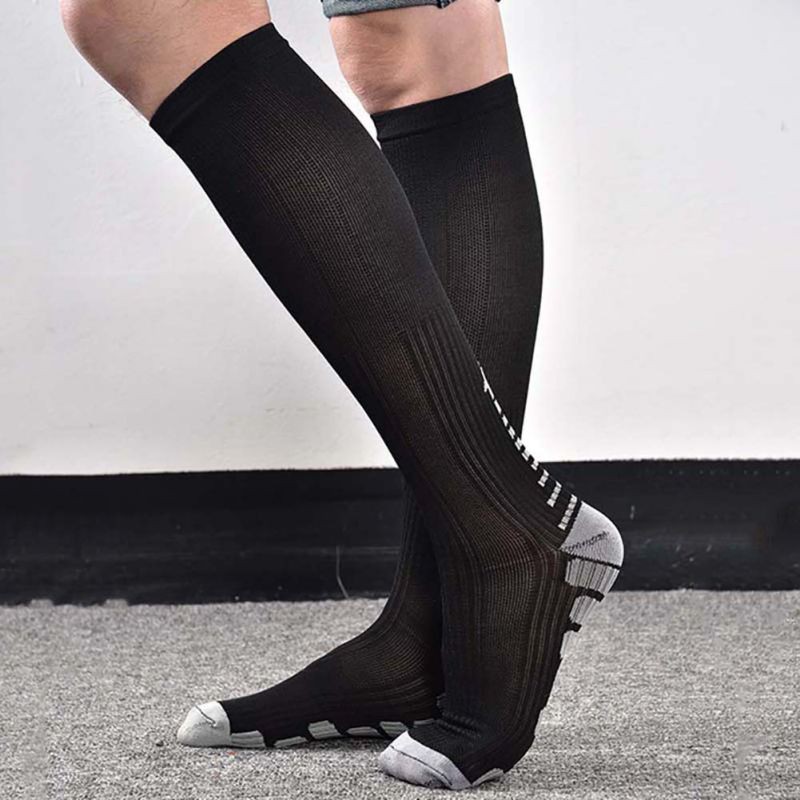 Unisex Compression Socks Anti Fatigue Leg Support Knee High Sports ...
