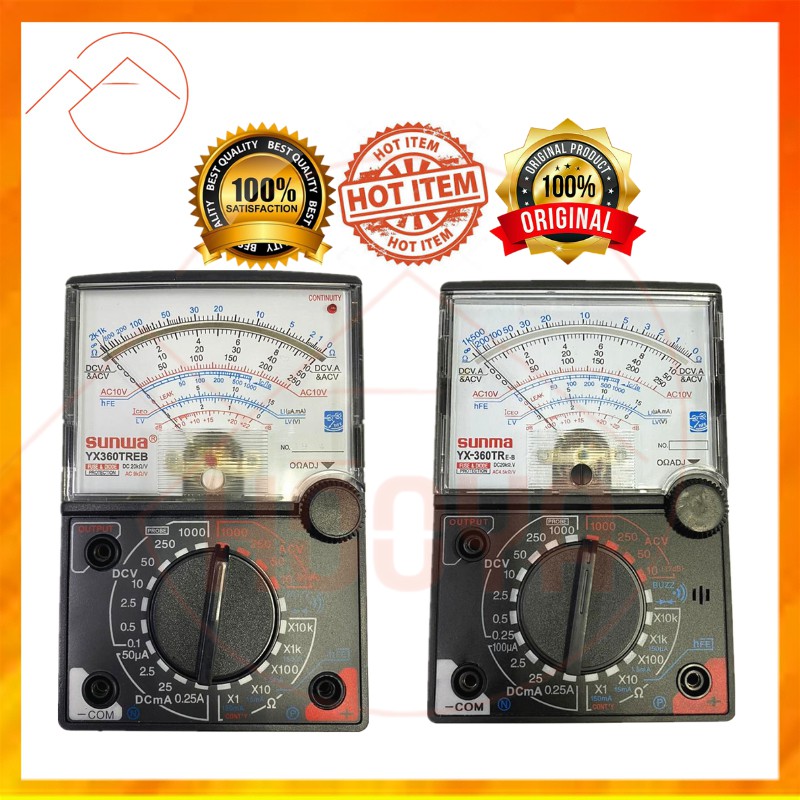 SUNMA ANALOG MULTIMETER MULTI METER TESTER WITH BUZZER & LED with SUNWA ...