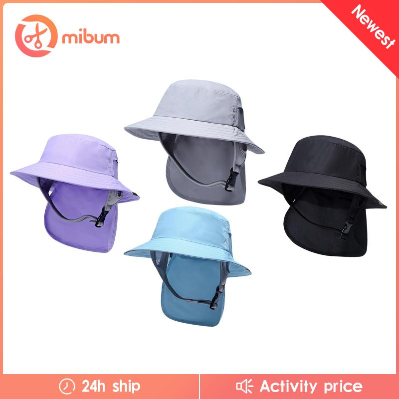[Mibum] Lightweight Surf Bucket Hat with Chin Straps Fisherman Big Brim ...