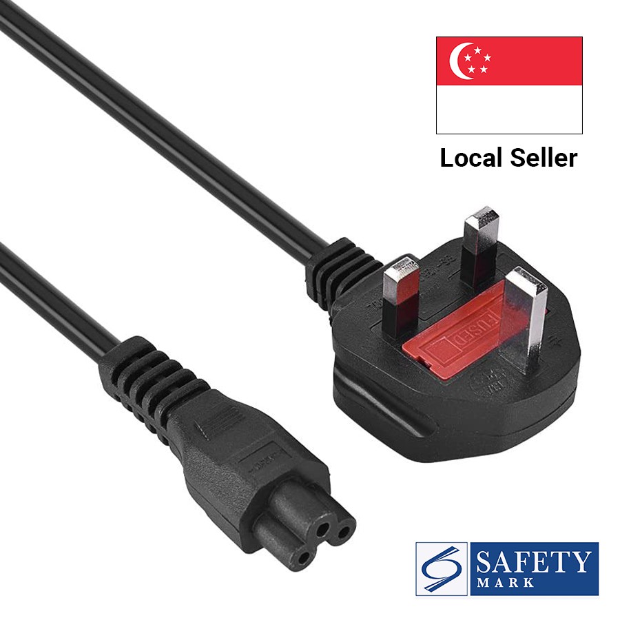 UK Plug 3 Pin C5 Power Cord 1.2M Laptop Adapter Wall Power Cable With ...
