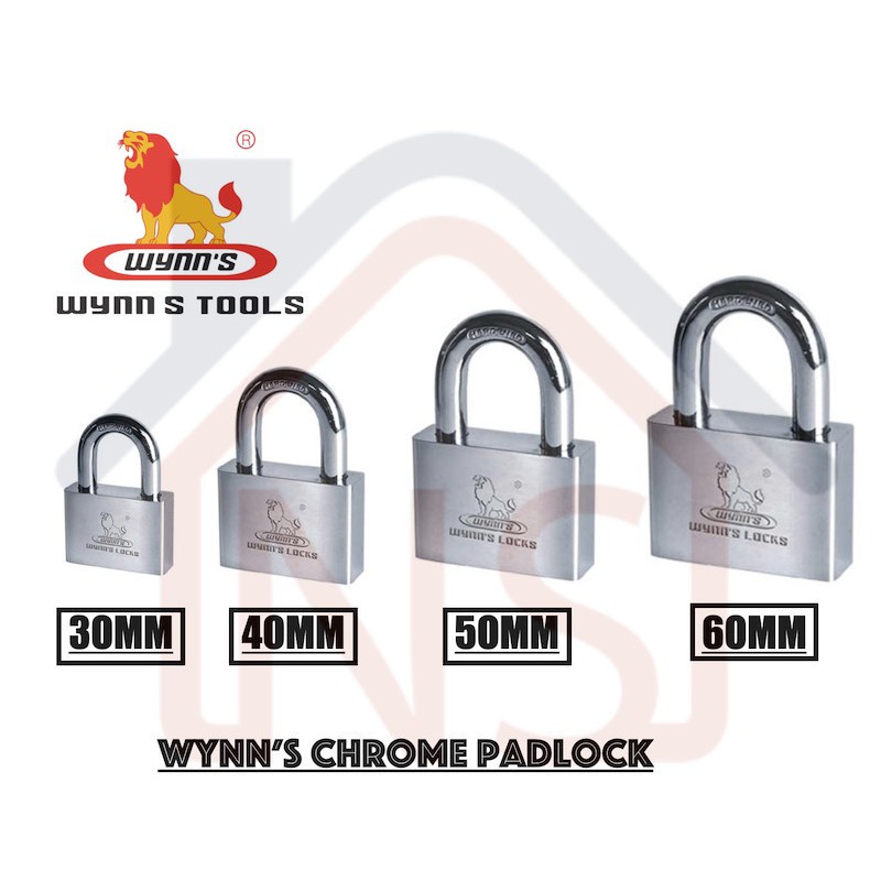 Wynn's Chrome Security Metal Gate Pad lock Padlock [Available In 30 40 ...