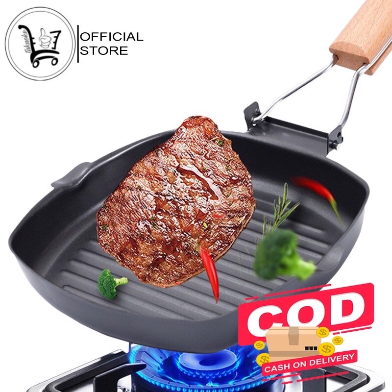 Square GRILL PAN Folding 20CM/24CM/28CM/multipurpose Folding PAN Non ...