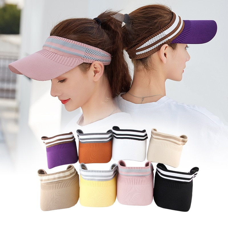 Sports Empty Top Hat Sun Hats For Women Visor Hat Golf Tennis Baseball ...