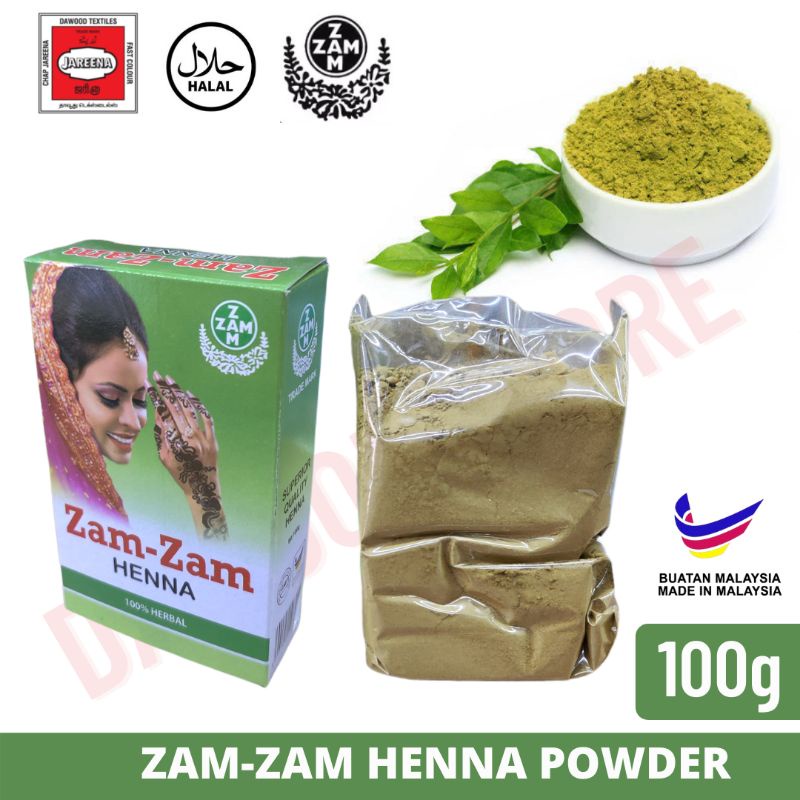 Zam-Zam Henna Powder 100% Herbal Natural Henna (Sebuk Inai) | Shopee ...