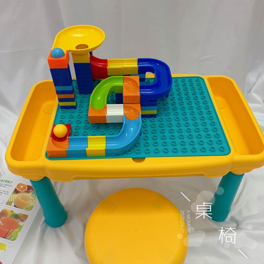 Multi Purpose Building Block Table with Stool & Free Building block ...
