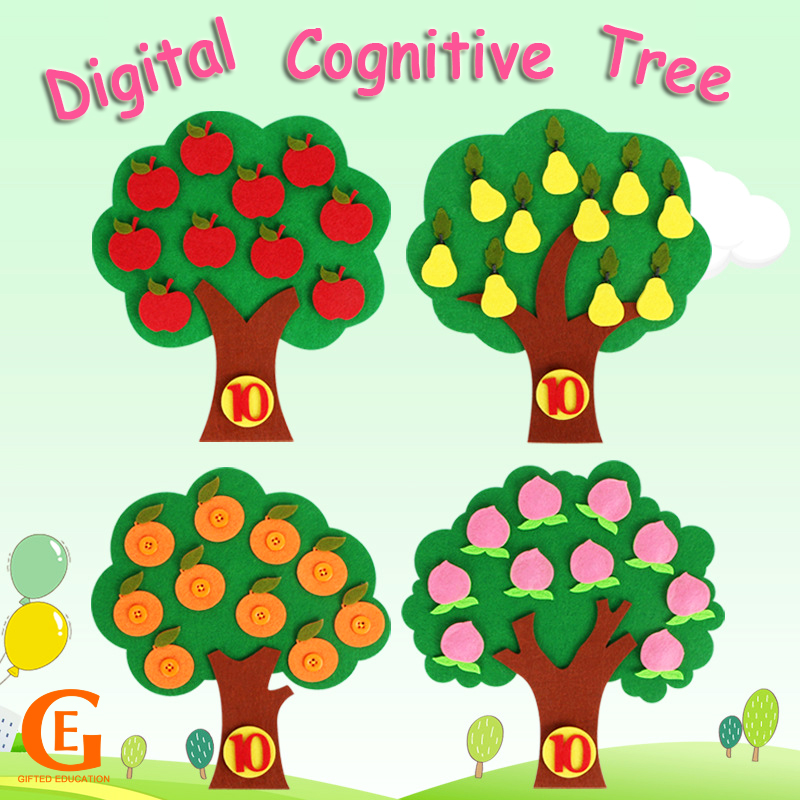 Montessori Learn To Count Children Early Educational Toy Apple Tree ...