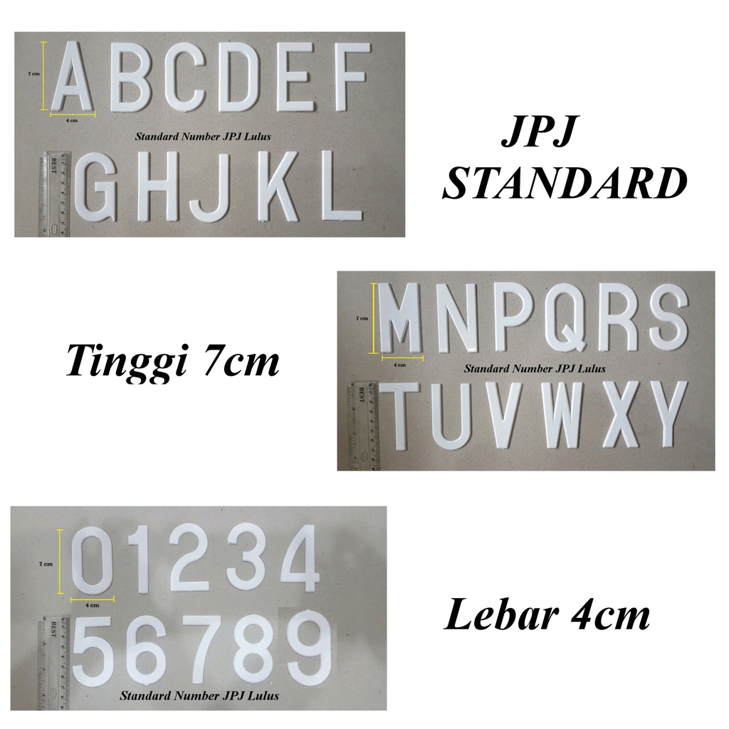 Nombor Plate Kereta Standard JPJ Lulus Nombor dan Huruf / JPJ Standard ...