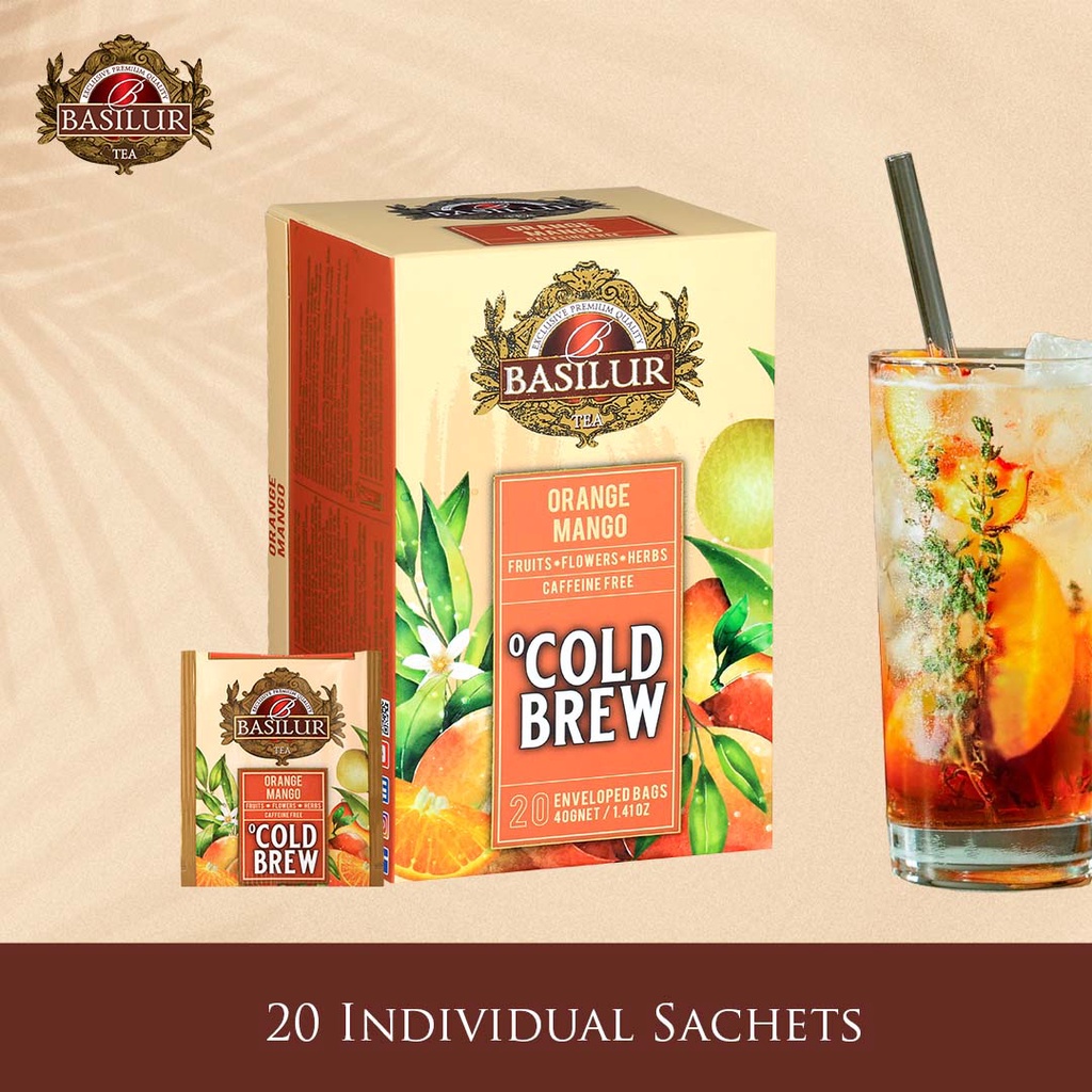 Basilur Caffeine-free Cold Brew - Orange Mango Infusions (20 Sachets ...