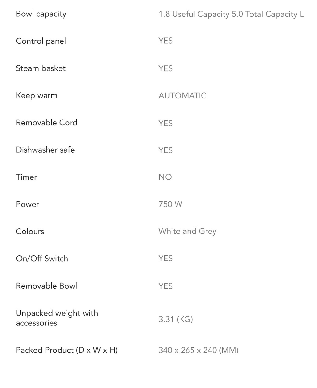 Tefal Easy Fuzzy Logic Rice Cooker 1.8L RK7321 – 8 Programmes, AI, 4 ...