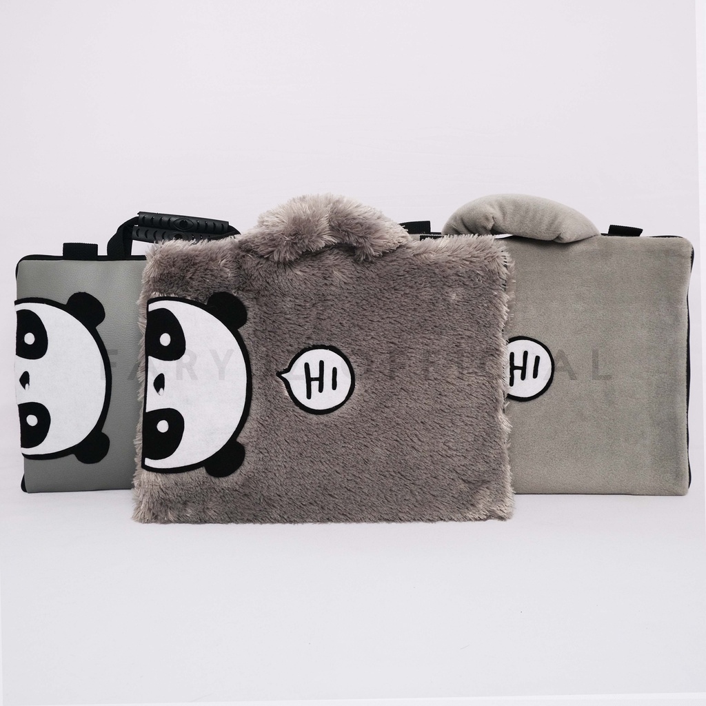 Panda Hi Laptop Bag With Leather Zipper 10-17 Inch Softcase Slim Bazels ...