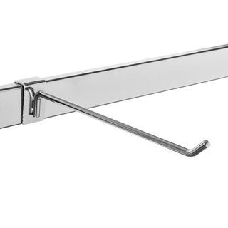 Chrome & Black Rectangular Steel Pipe Tube Flat Bar & Hooks & Brackets ...