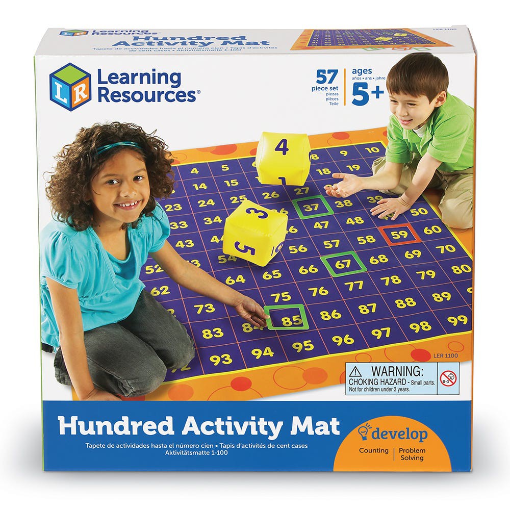 Learning Resources LER1100 Hip Hoppin' Hundred Mat Hundreds Floor ...
