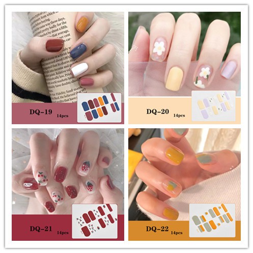 Korea Fashion 3D Nail Sticker Waterprrof Nail Art Nail Sticker | Shopee ...