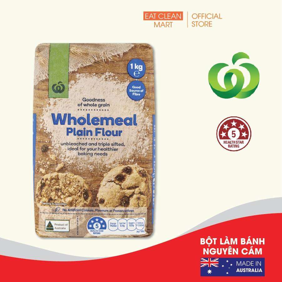 Woolworths Wholemeal Plain Flour 1kg | Shopee Singapore
