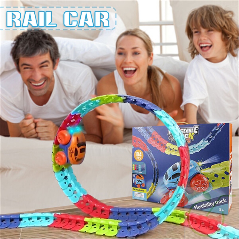 FAST Changeable Track with LED Lighting Race Car Flexible Rail ...