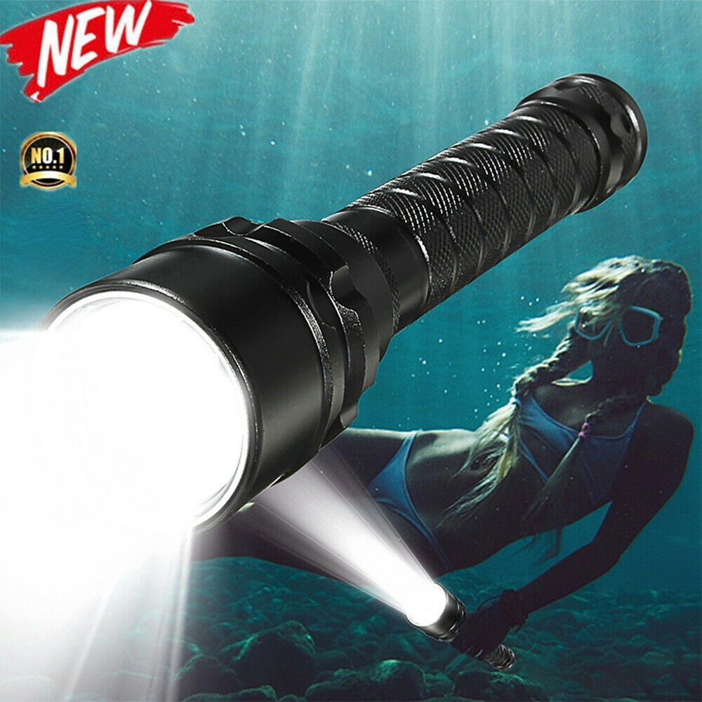 25000Lm T6 LED Scuba Diving Flashlight Torch Light Lamp Underwater Max ...