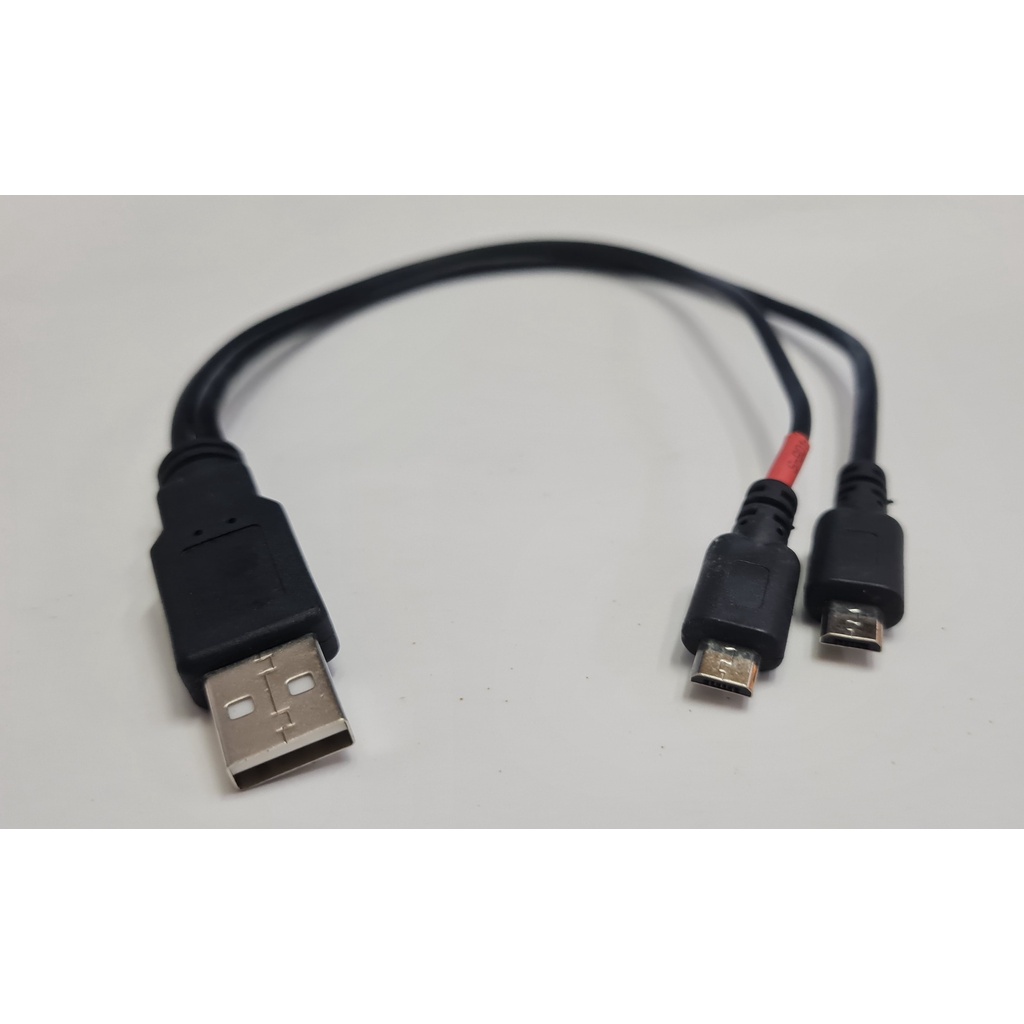 USB 2.0 A Male to Dual Micro USB Male Y Splitter Cable | Shopee Singapore