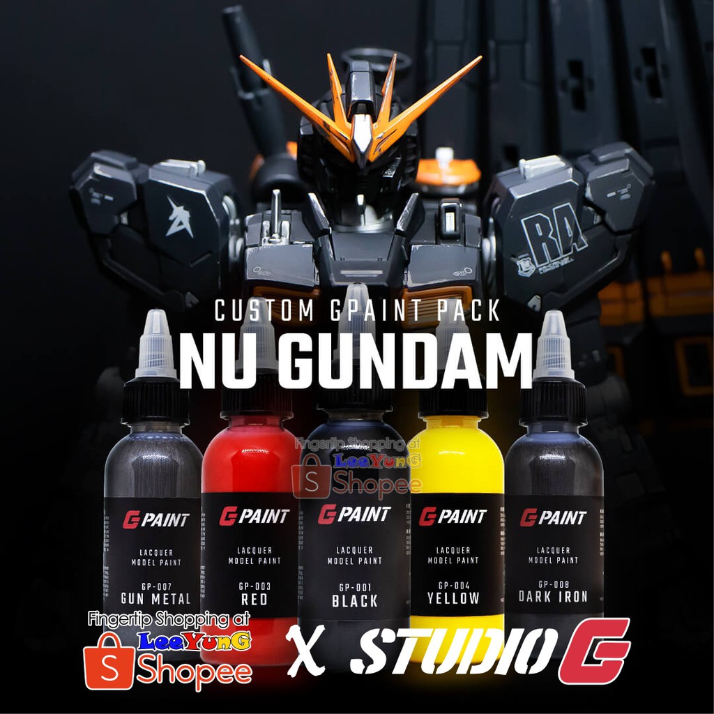 GPAINT V2 Lacquer Paint NU GUNDAM 5 Bottles 65ML Custom Pack Miniature Warhammer Prethinned ...