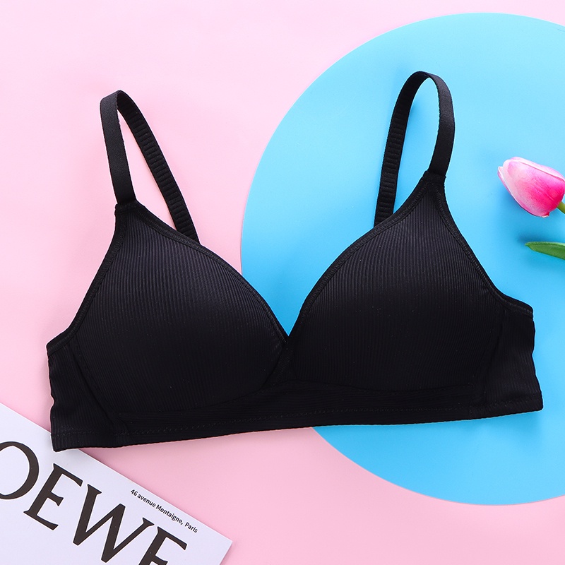 Simple Cotton Women Bra Comfortable Ventilation Thin cup No Steel Ring ...