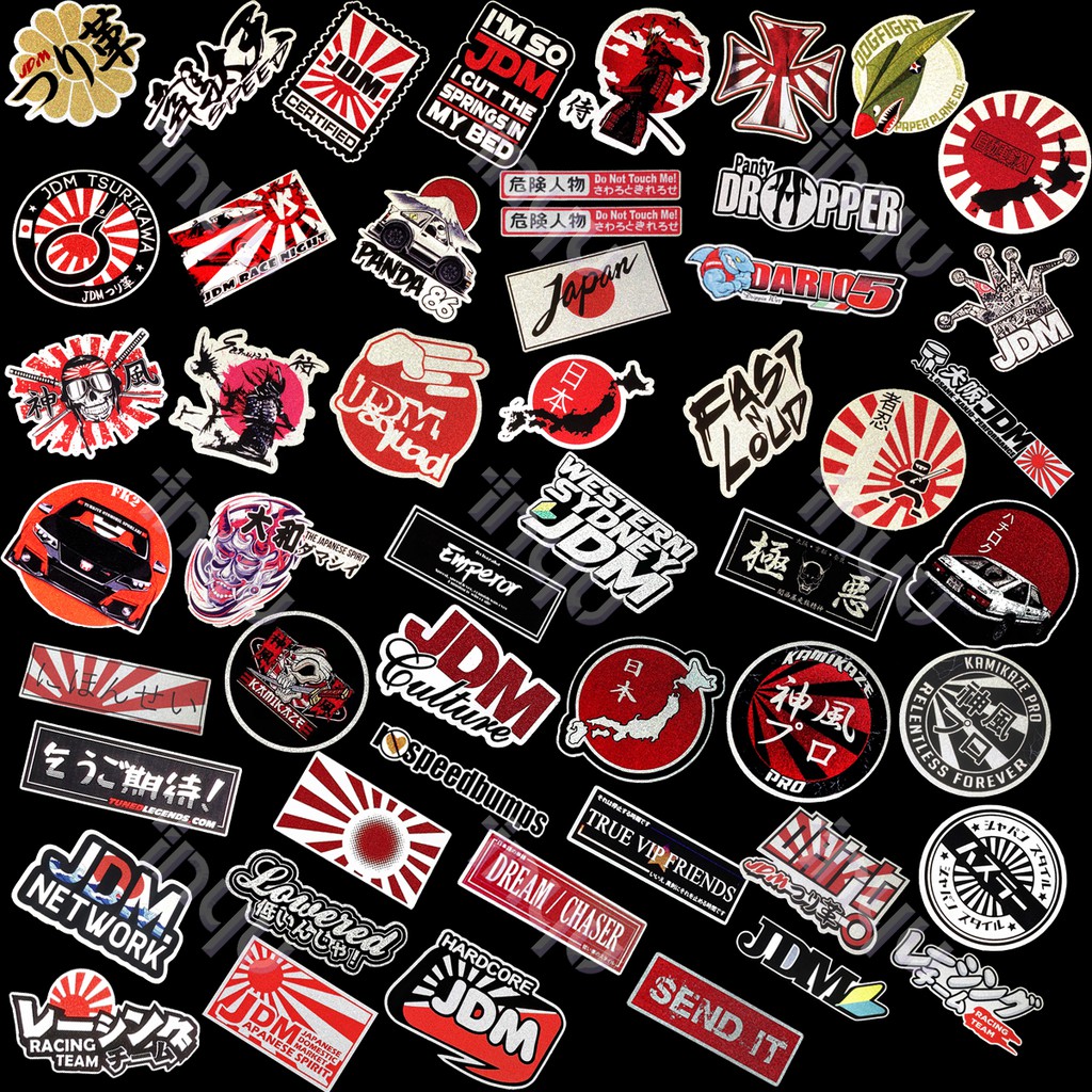 1 PCS JDM New 2021 Reflective Car Decals Motorcycle Stickers Helmet ...
