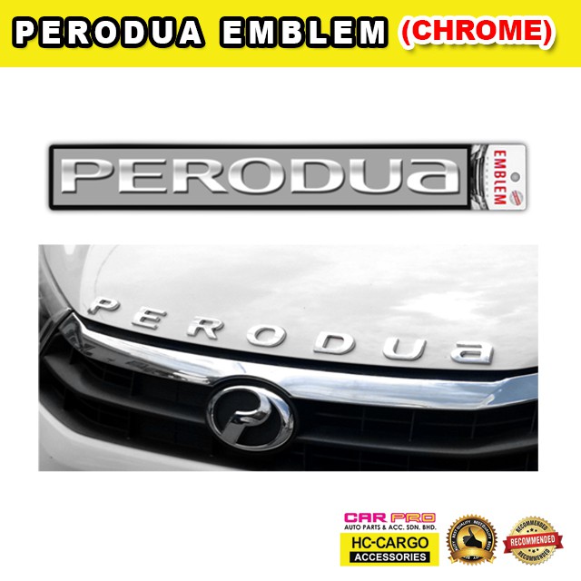 Perodua 3D Wording Emblem Logo (Chrome) | Shopee Singapore