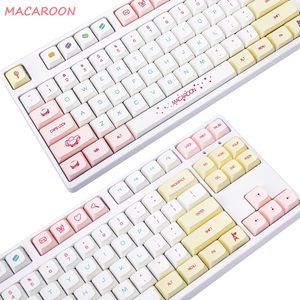 XDA Profile 146 Keys Keycaps Dye Sublimation ANSI Layout Macaroon Theme ...