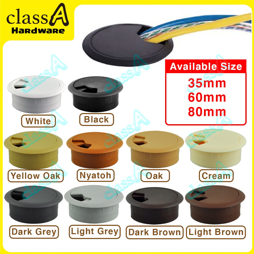 ClassAHW Plastic Cover Wire Cable End Cap Computer Round Desk Grommet ...