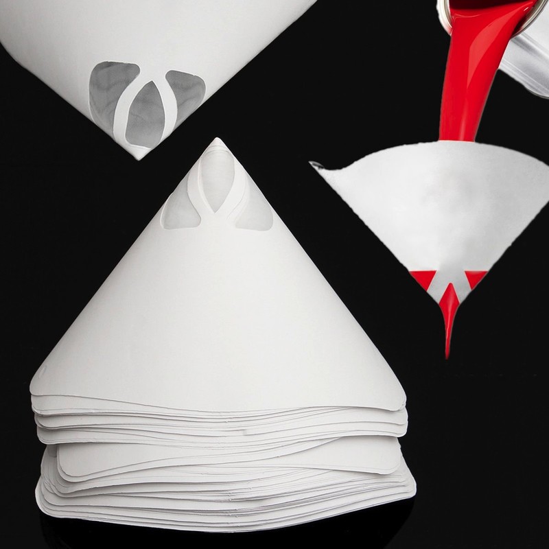 50/100Pcs/Set Fine Paint Paper Strainers 190 micron Paper Paint Conical ...